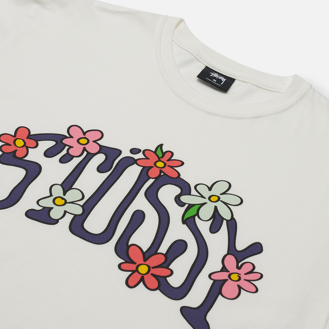 Мужская футболка Stussy Flower Collegiate Pigment Dyed, 1904591-NATURAL
