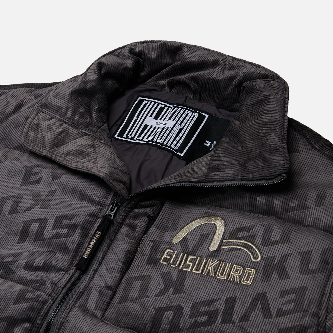 Мужская куртка ветровка Evisu Evisukuro Embossed AO Monogram Padded With 3D Logo ...