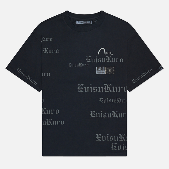 Мужская футболка Evisu Evisukuro Garment Pigment Dyed Multi Branding ...
