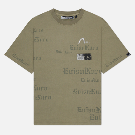 Мужская футболка Evisu Evisukuro Garment Pigment Dyed Multi Branding ...
