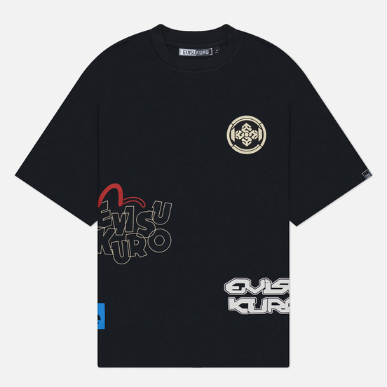 Мужская футболка Evisu Evisukuro Multi Logo Print Oversized ...