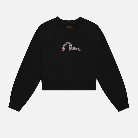 Женская толстовка Evisu Rhinestone Seagull Cropped, 2ESHTW4SW4074CPCT-BLKX