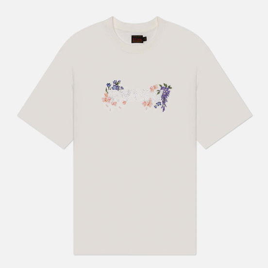 Женская футболка Evisu Printed Floral & Rhinestone Logo Oversized ...