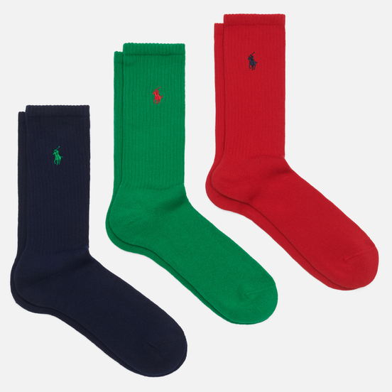 Комплект носков Polo Ralph Lauren Polo PLR Rib Crew 3-Pack, 449-958856-004
