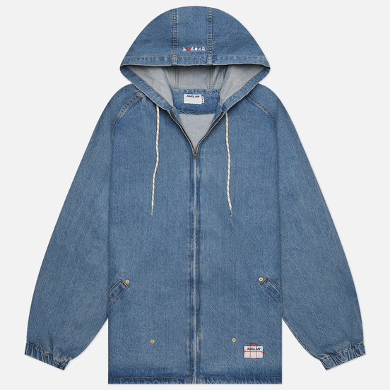 Мужская джинсовая куртка Anglan Stone Denim Puckering Hoodie, AG-SDPHJ-BL