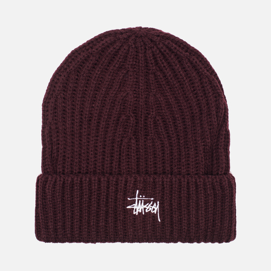 Шапка Stussy Basic Stock Cuff Beanie, 132786-BURGUNDY