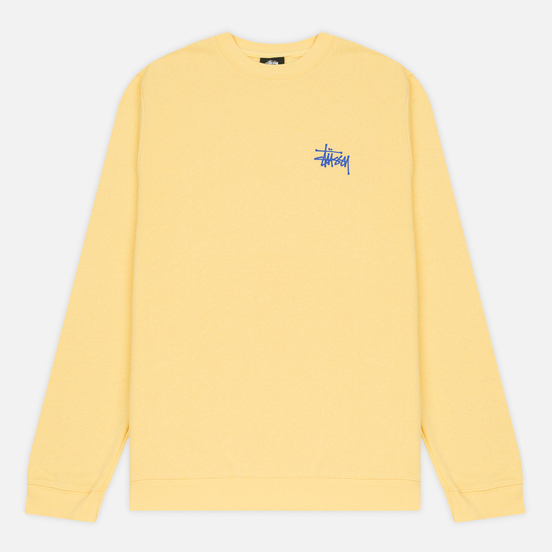 Мужская толстовка Stussy Basic Stussy Crew, 1914061-PALE YELLOW