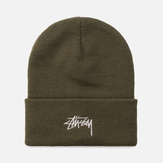 Шапка Stussy Stock FA17 Cuff Beanie, 132851-OLIVE